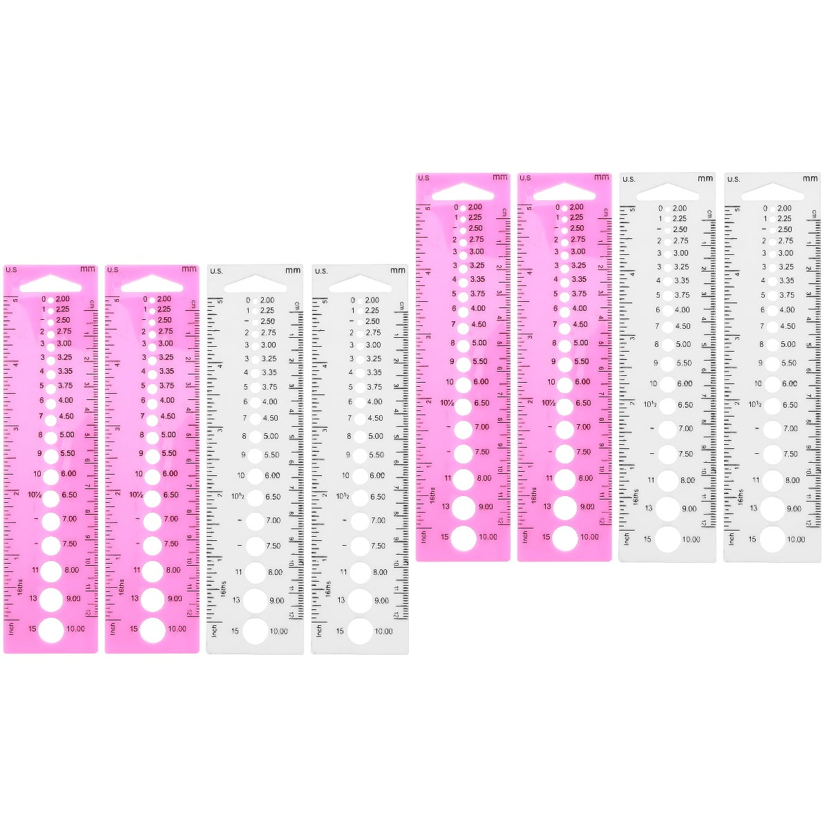 8 pcs Knitting Needle Gauge Tool Crochet Needle Rulers Knitting Needle ...