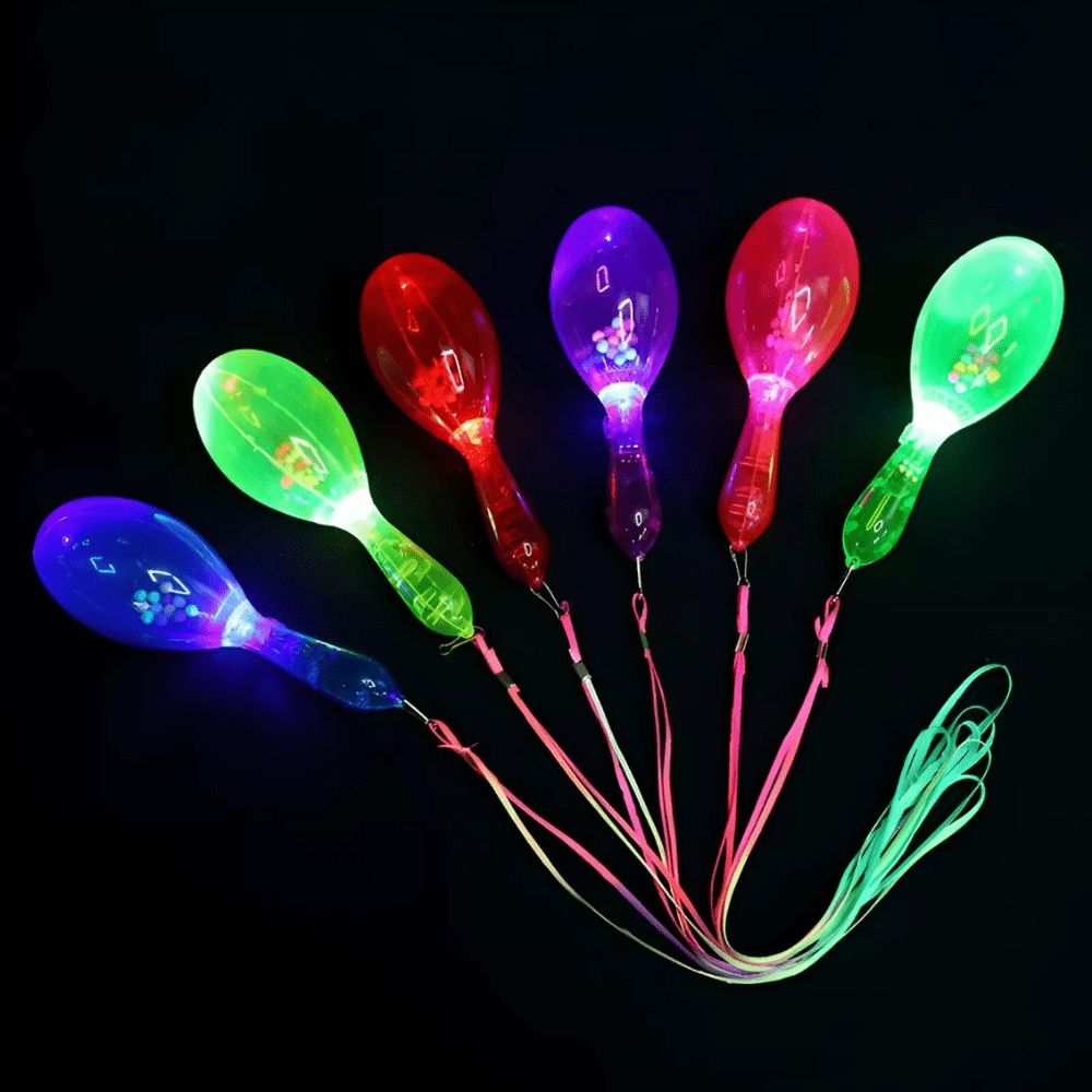 [8 pcs]Light up Maracas Flashing LED Blinking Musical Birthday Party ...