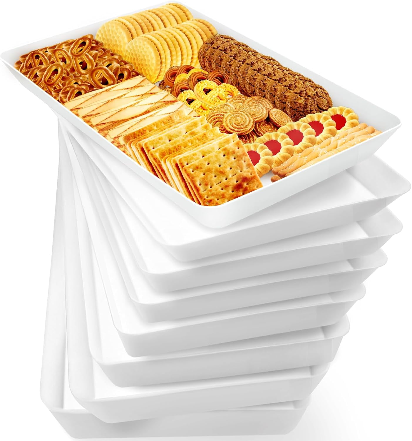 8 pcs Serving Tray for Entertaining, Serving Platters for Snacks, Fruit ...