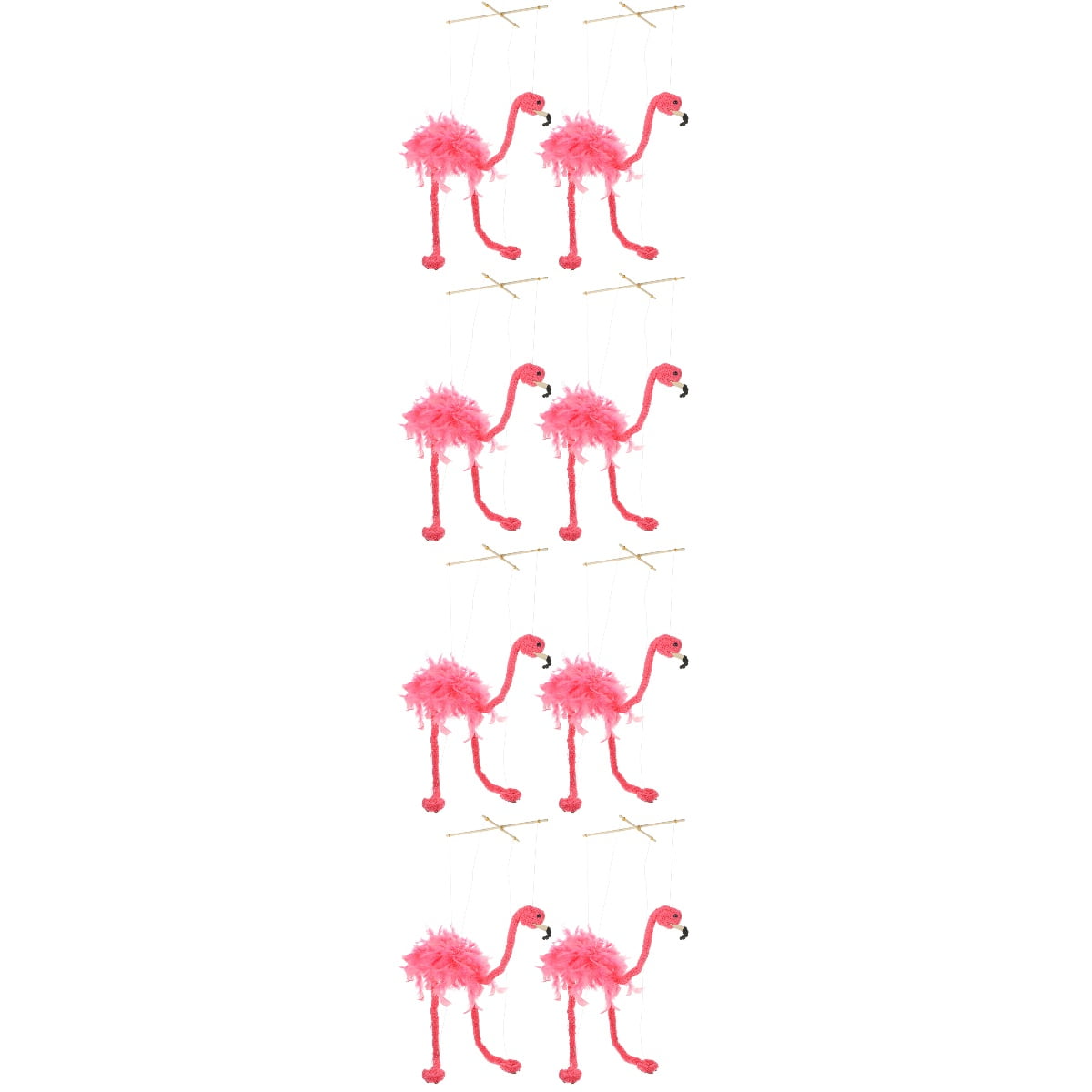 8 pcs String Animal Puppet Marionette Flamingo Puppet Fluffy Animal ...