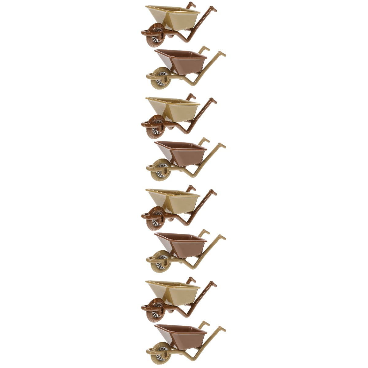 8 pcs Tiny Cart Model Mini Garden Trolley Model Miniature Cart Ornament ...