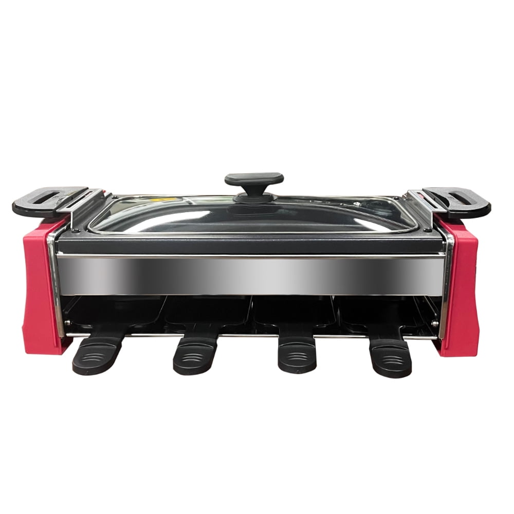 8-person Non Stick Coated Raclette Grill with Deeper Baking Tray and ...