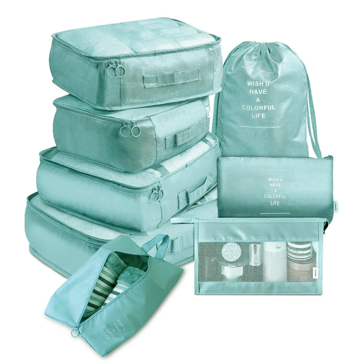 8-piece Set Luggage Divider Bag Travel Storage Clothes Underwear Shoes ...