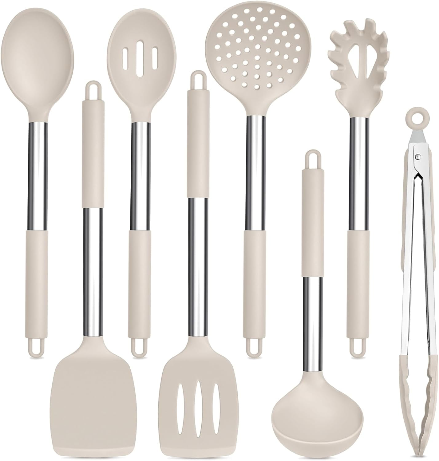 8-piece kitchen utensil set, silicone utensil kitchen tool set, with ...