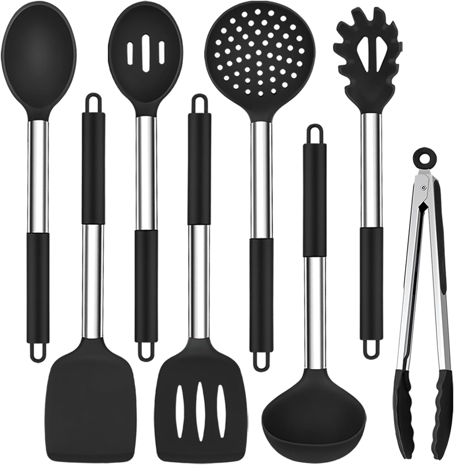 8-piece kitchen utensil set, silicone utensil kitchen tool set, with ...