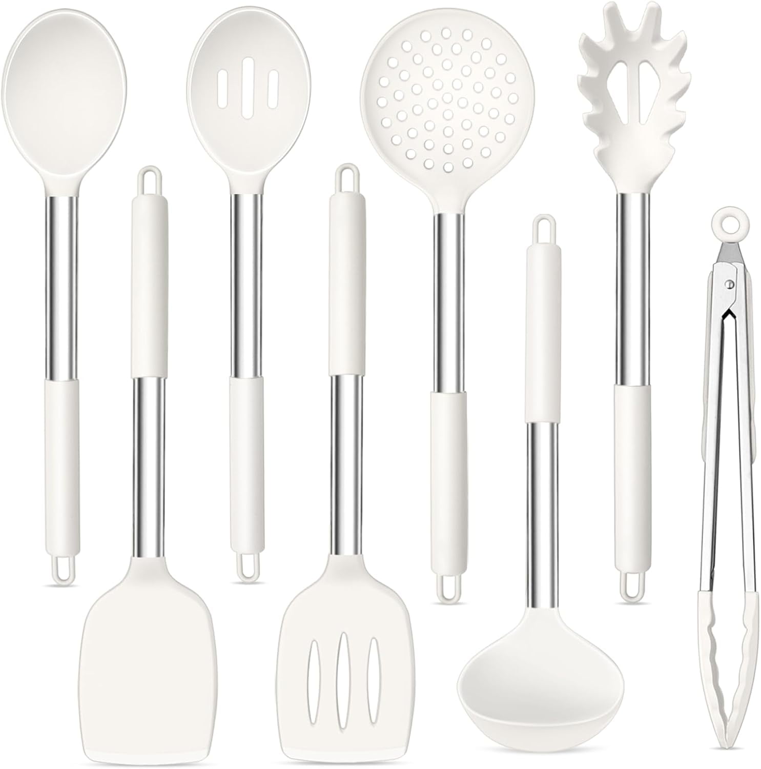8-piece kitchen utensil set, silicone utensil kitchen tool set, with ...