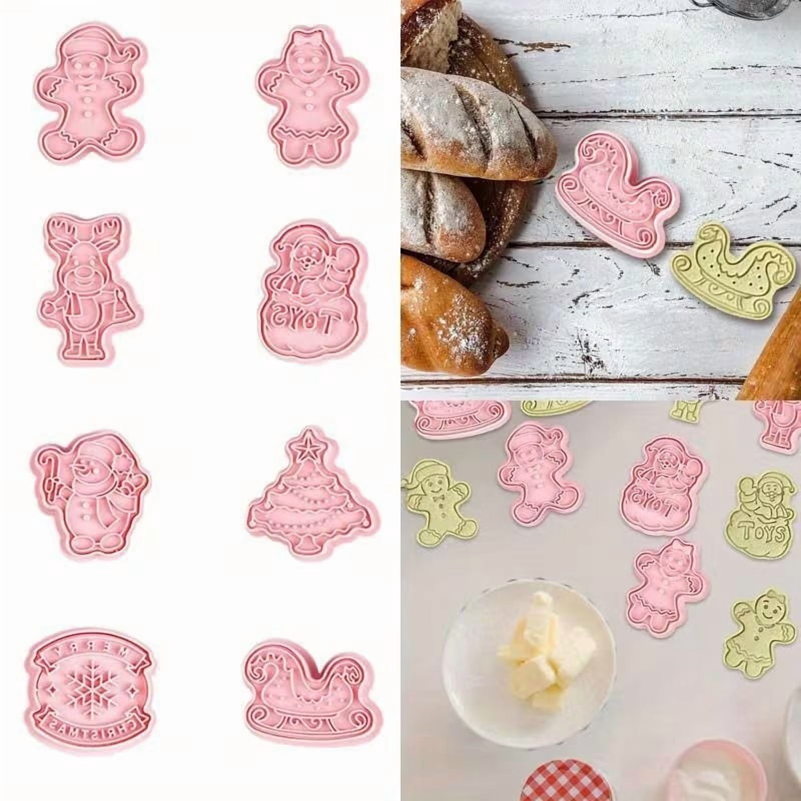 8-piece mini Cookie Biscuit Cutters Pastry Cutters Pattern Stamps set ...