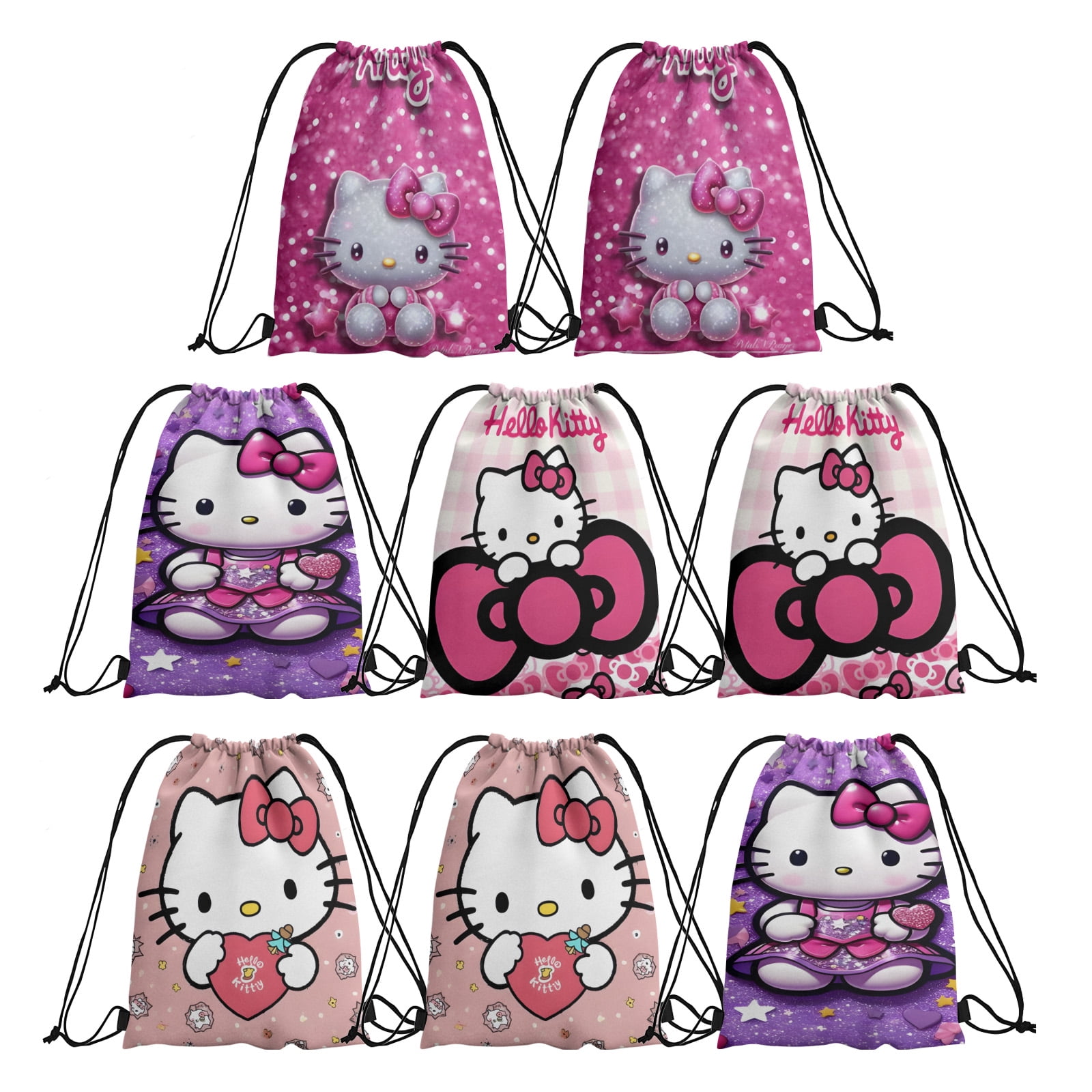 8 pieces 𝓗𝓮𝓵𝓵𝓸 𝓚𝓲𝓽𝓽𝔂 Candy Drawstring Bag 𝓗𝓮𝓵𝓵𝓸 𝓚𝓲𝓽𝓽𝔂 Drawstring Goodie ...