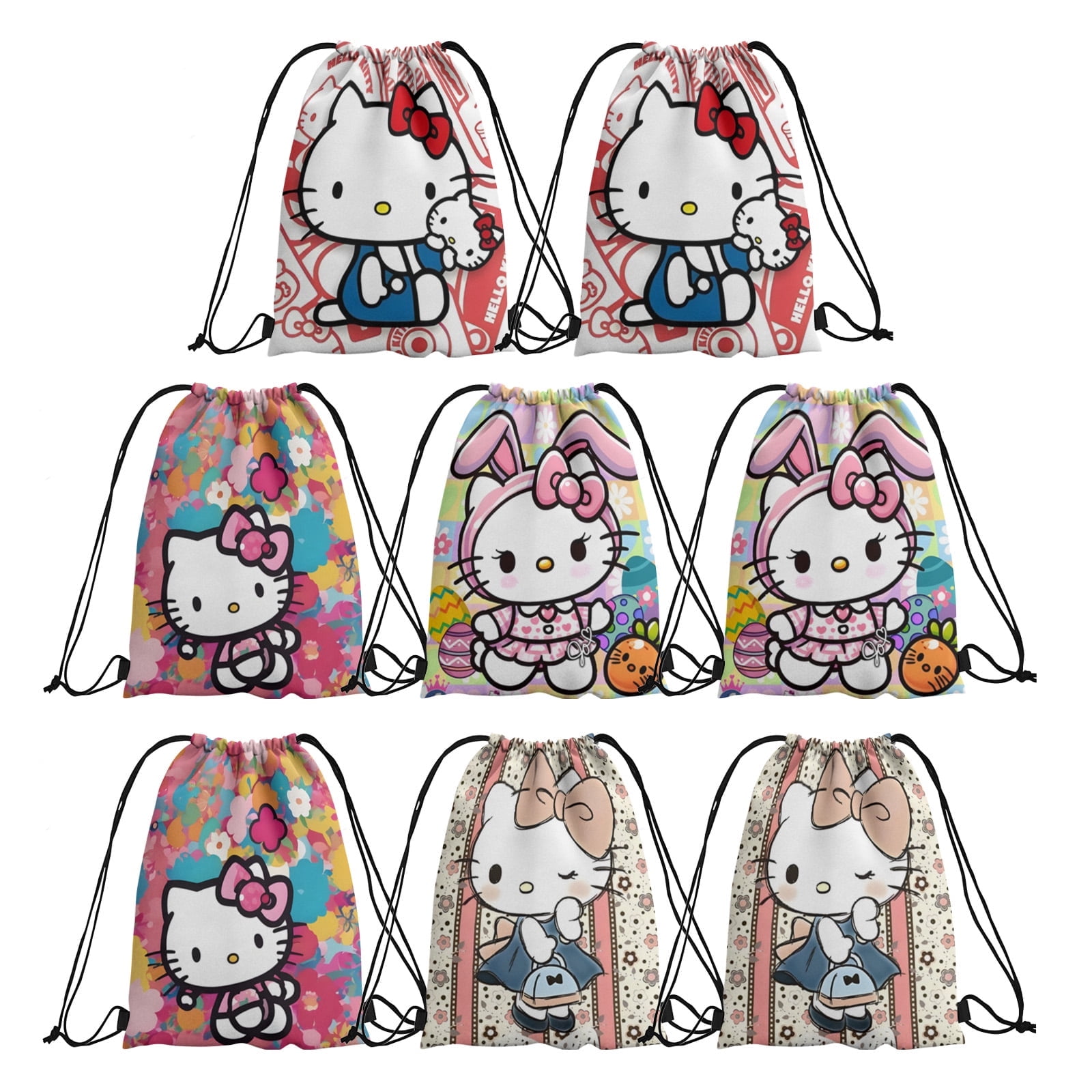 8 pieces 𝓗𝓮𝓵𝓵𝓸 𝓚𝓲𝓽𝓽𝔂 Candy Drawstring Bag Kitty Drawstring Goodie Favor ...