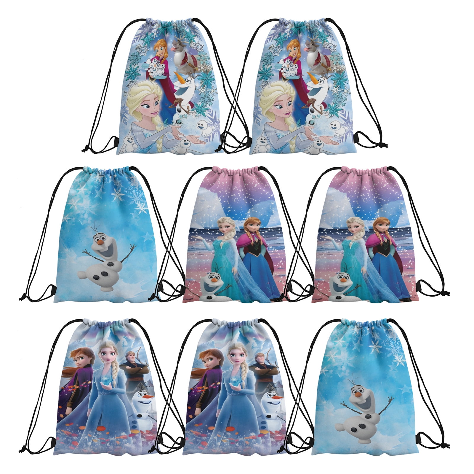 8 pieces Frozen Candy Drawstring Bag Frozen Drawstring Goodie Favor ...