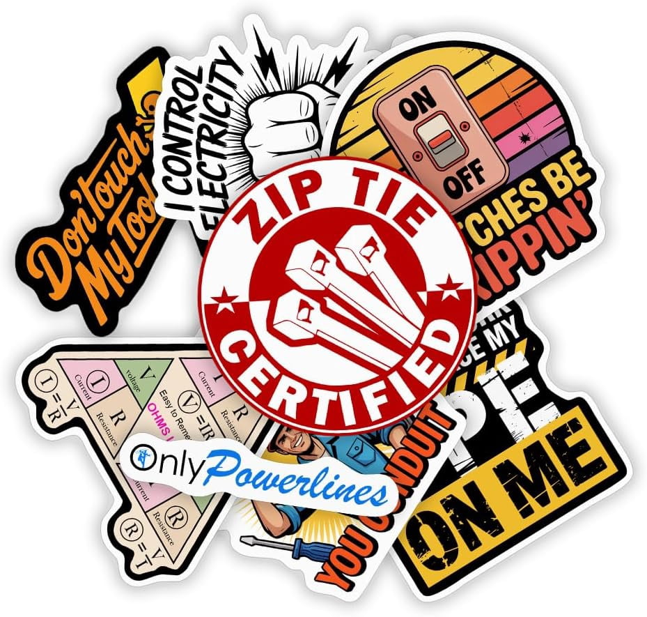 (8 pieces) Tie certification stickers, electrical power line electrical ...