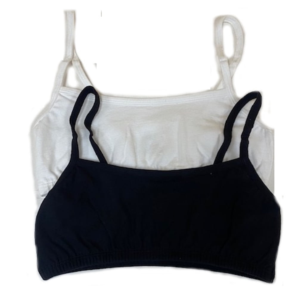 8pc Zone Pro Girls' Sport Bras - Spaghetti Strap Style 90012, Black ...