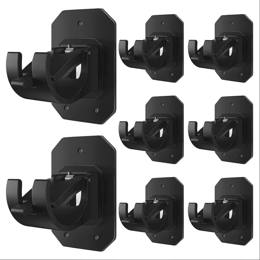 8 pieces of black - curtain rod hanging clips (with screw expansion ...