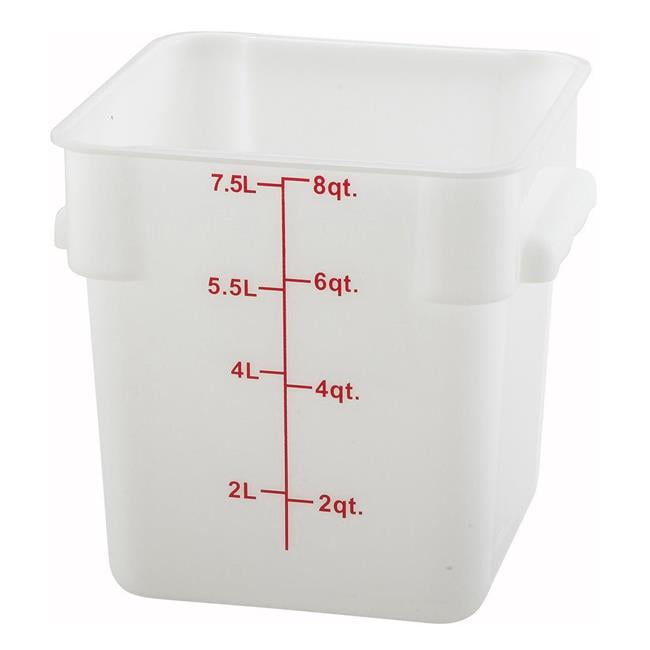 Winco PTSC-8 Square Storage Container, Translucent, Polypropylene - 8 ...