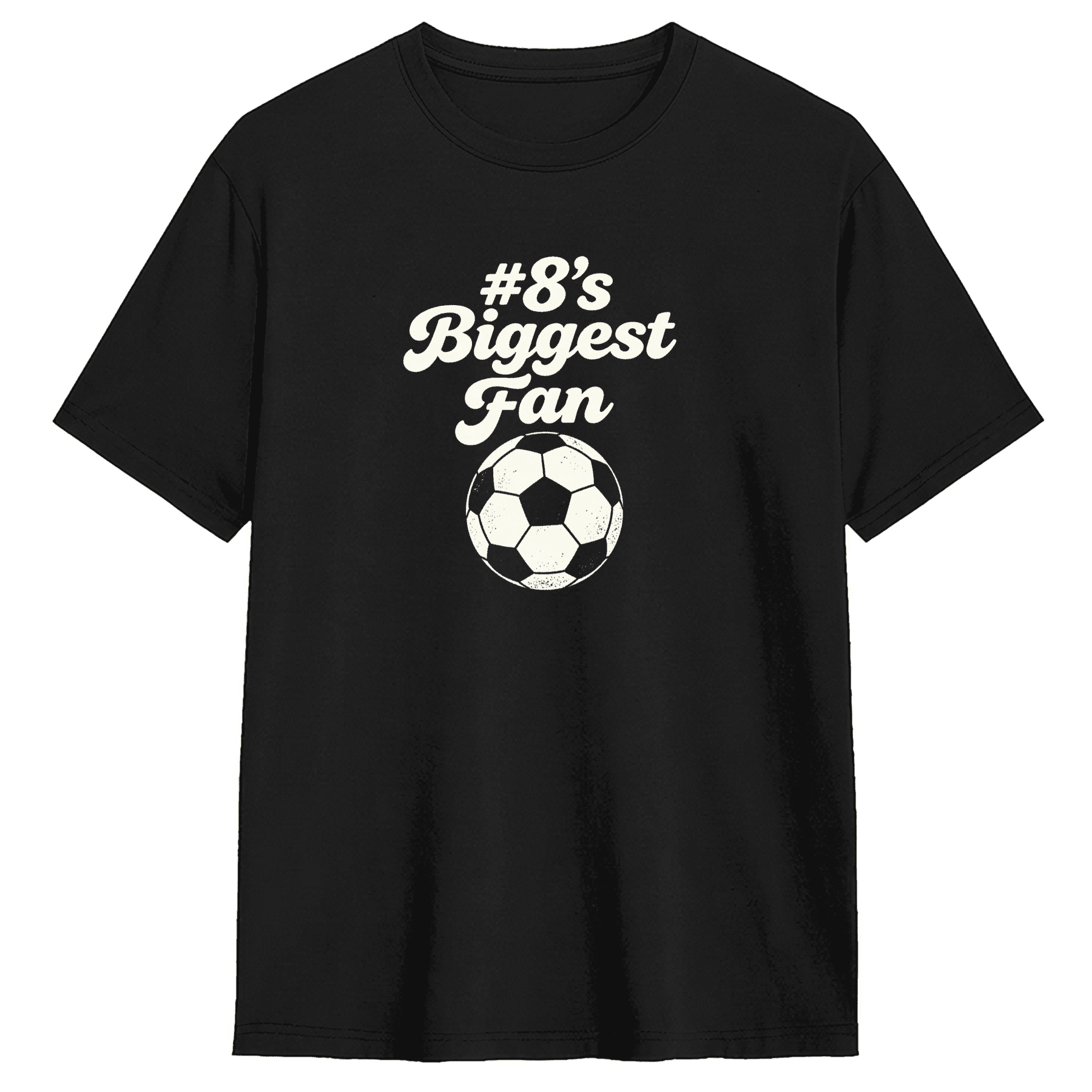 #8's Biggest Fan Soccer Ball Cool Graphic Tee for Men and Women, Fun ...