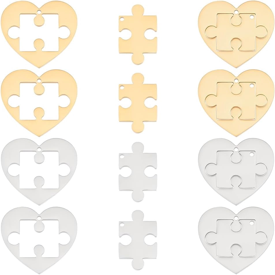 8 sets 2 colors Ion Plating(IP) 304 Stainless Steel Split Pendants ...