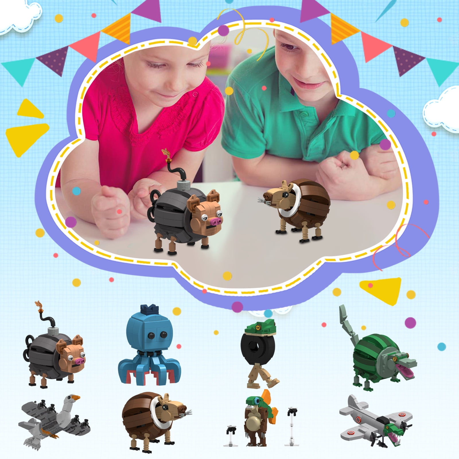 8 sets Italian Brainrot Building Block Figure Toys, 3.6" Tralalero ...