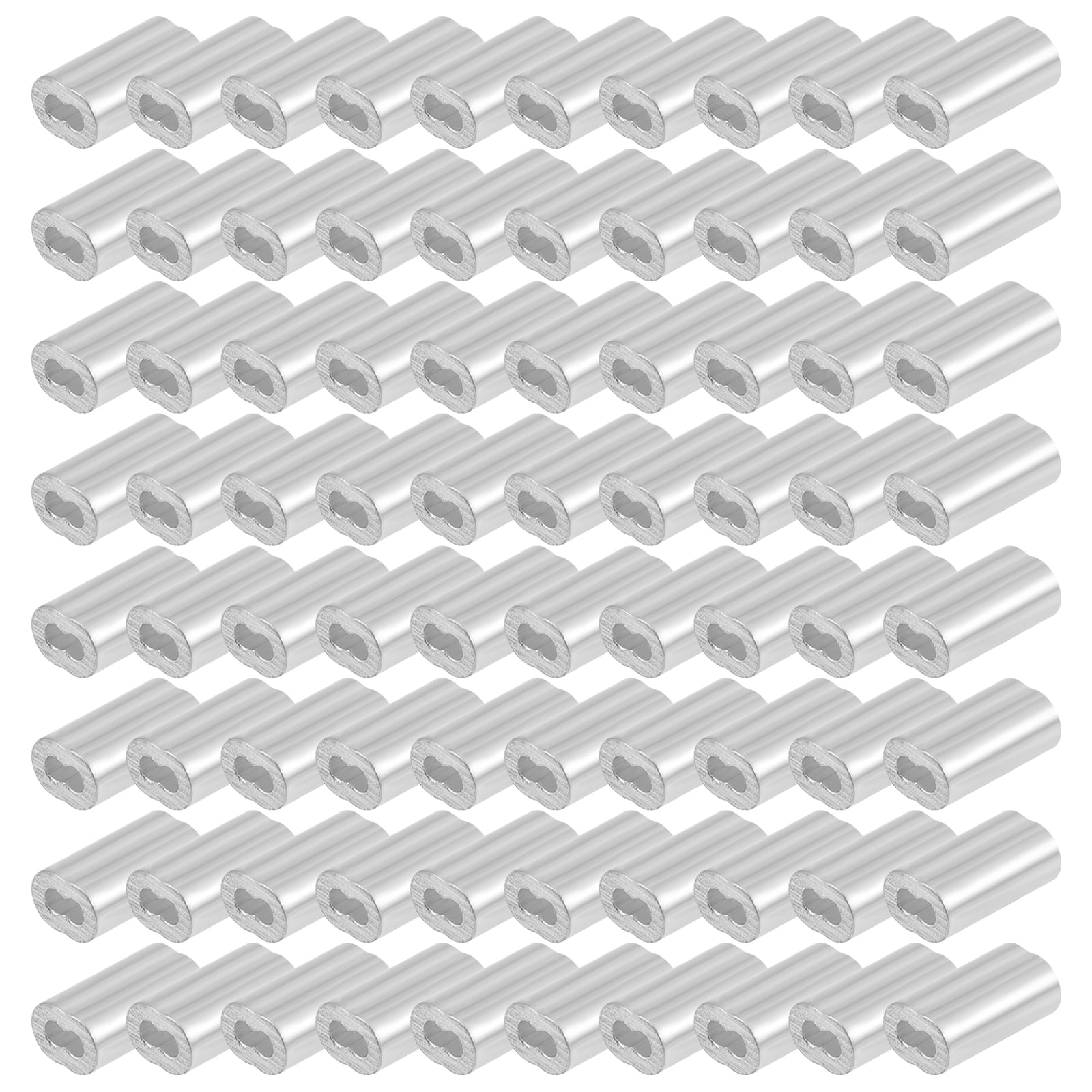 Aluminum Crimping Loop Cable Rope Sleeve Ferrule 100 Pcs 8-shaped Wire ...