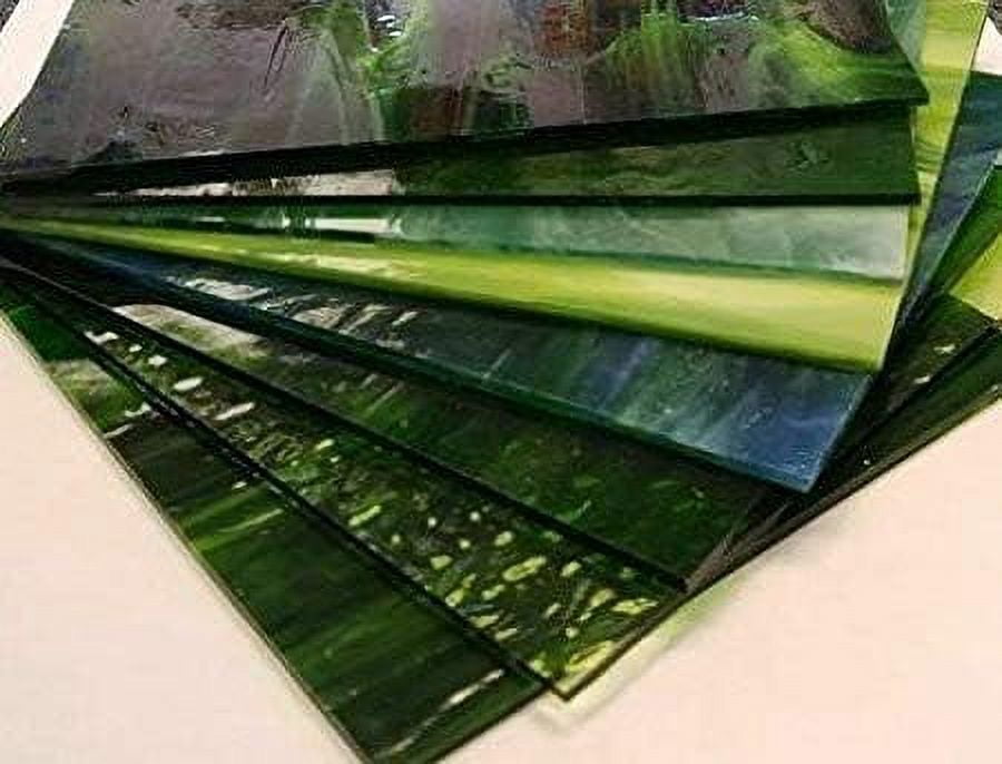 8 sheets - 6"x8" Green Variety Stained Glass Pack - Walmart.com