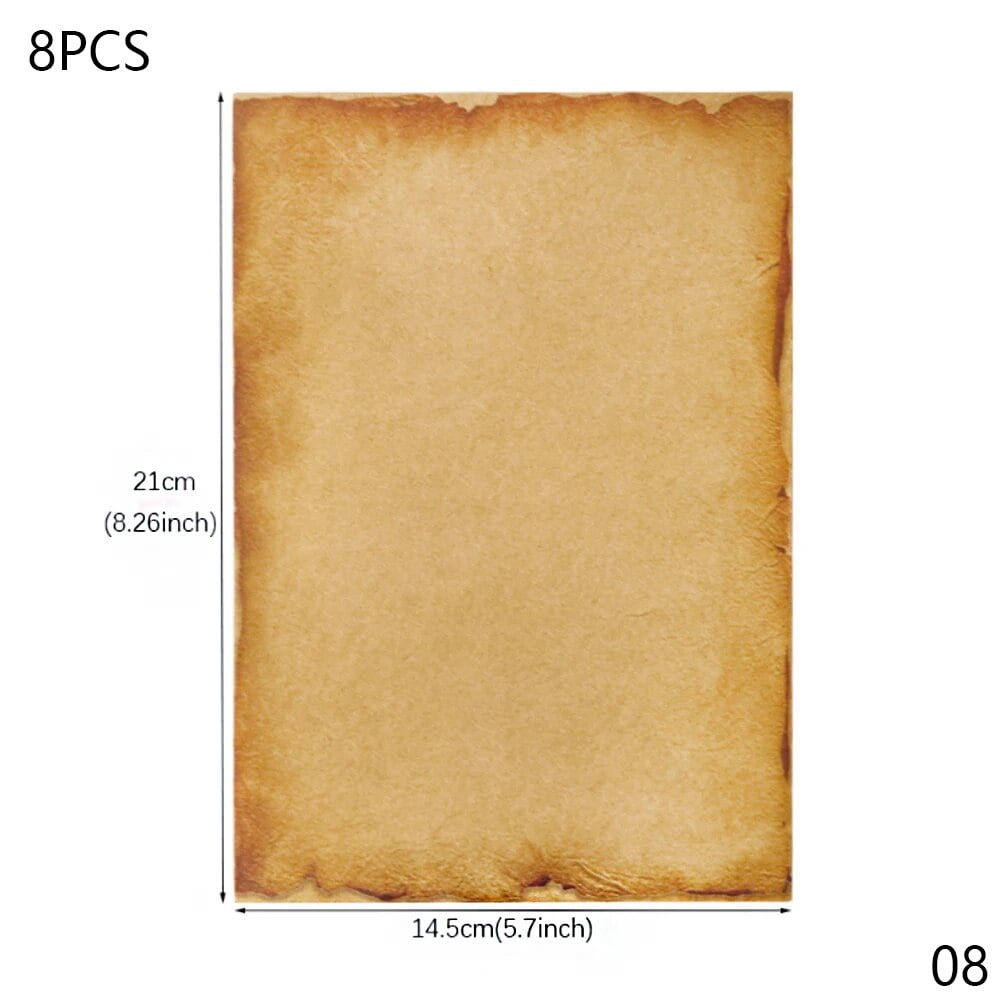 8 Sheets Antique Stationary Paper Set 6" x 8" Kraft Letter Paper Double ...