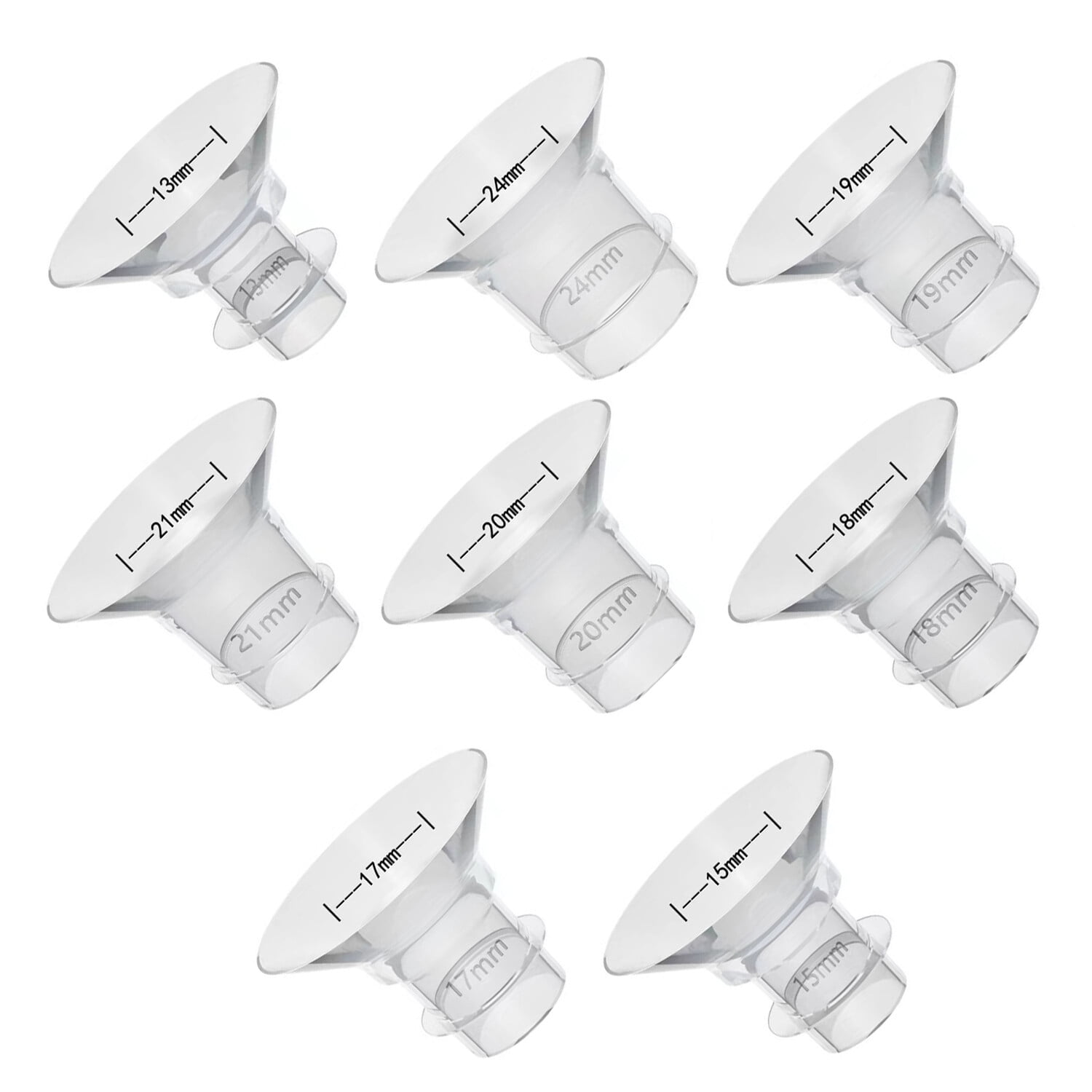8 sizes Breast Pump Flange Inserts Sizing Kit Compatible with 24mm ...