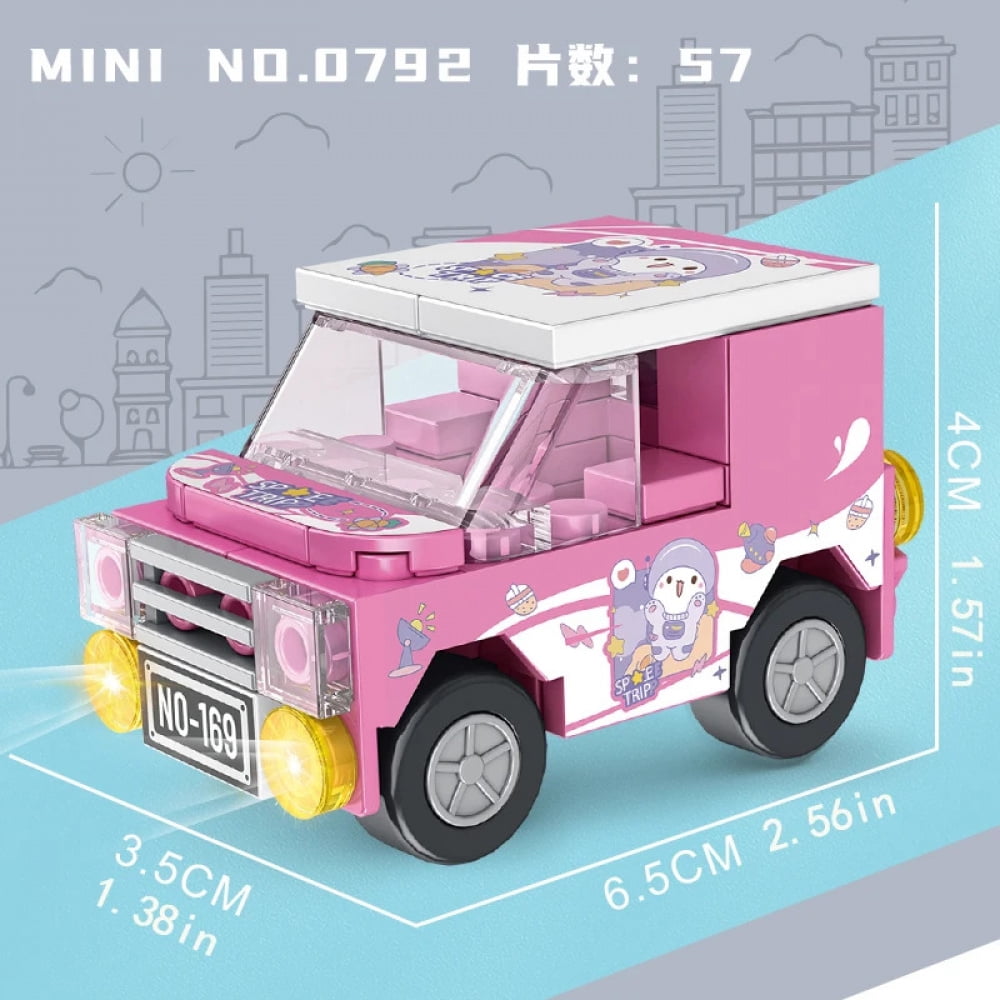 8 small particle building blocks for city vehicles, cars, cranes, fire ...