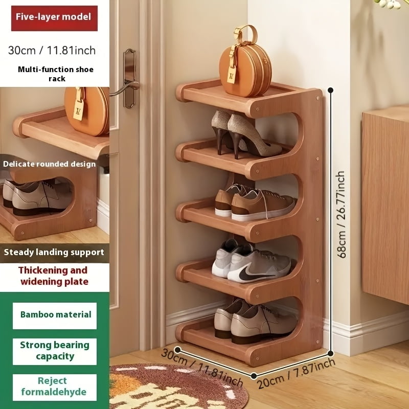 8-story Bamboo Shoe Rack | Multi-purpose Storage Rack, Narrow Space ...