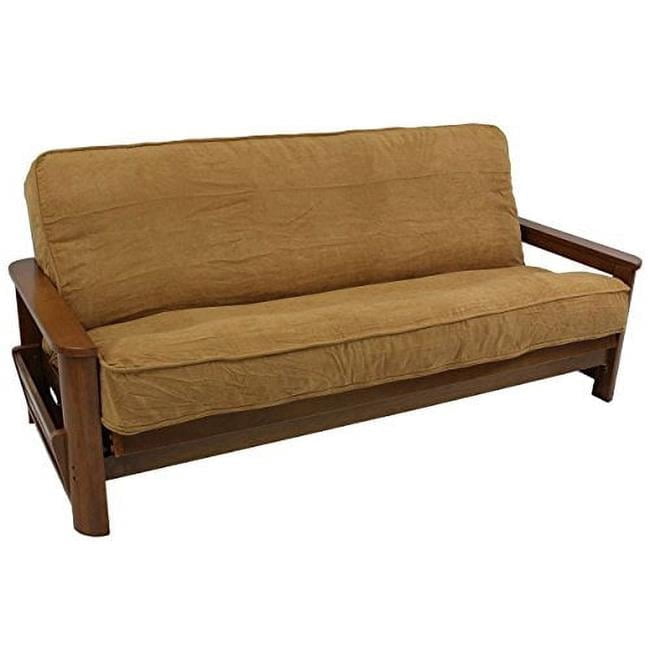 8 to 9 in. Solid Microsuede Double Corded Full Futon Cover, Camel ...