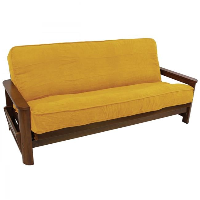 8 to 9 in. Solid Microsuede Double Corded Full Futon Cover, Lemon ...
