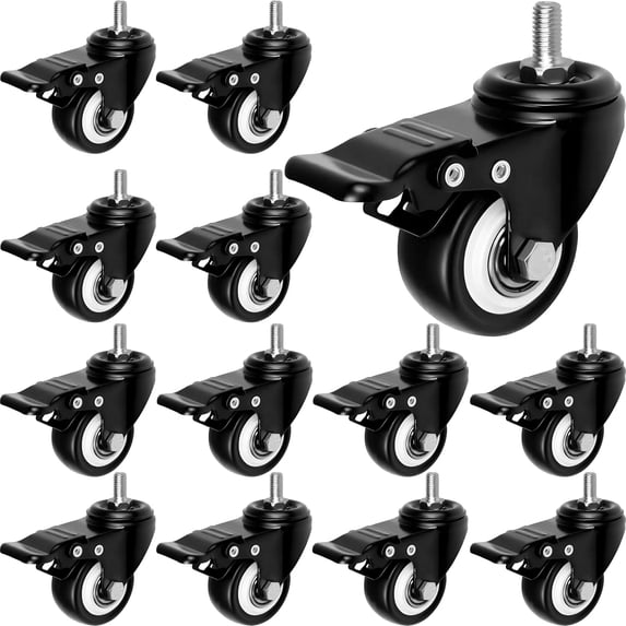 8-turn wheel set, 12 pcs 2-inch with double brake heavy-duty turn wheel ...