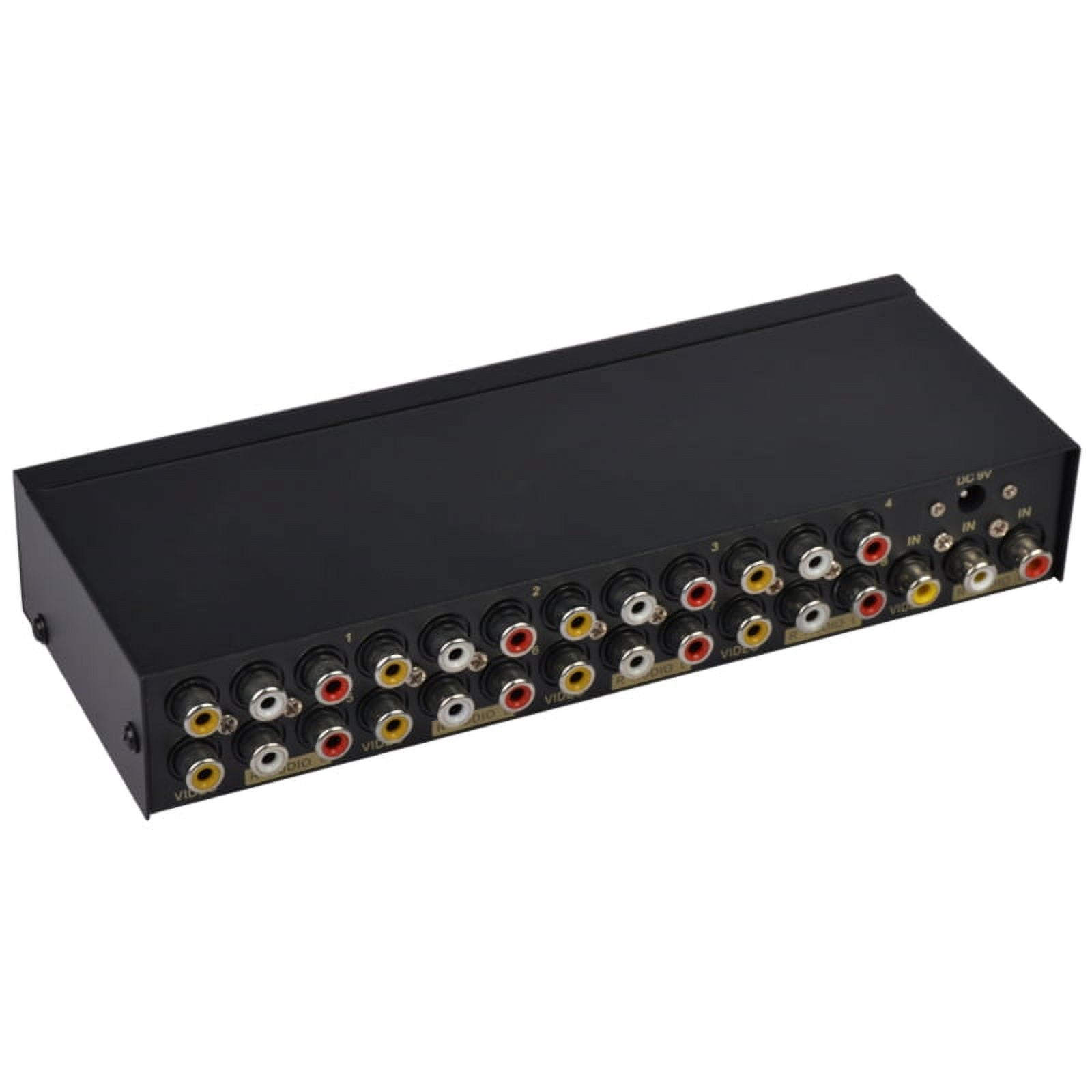 8-way Composite RCA AV Splitter 1X8 Video 1 in 8 out Selector Box ...