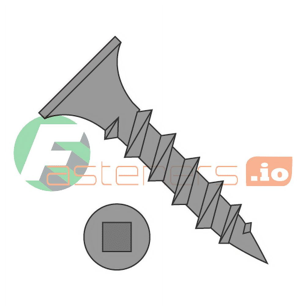 #8 x 1 1/2" Coarse Drywall Screws / Square / Bugle Head / Steel / Black ...