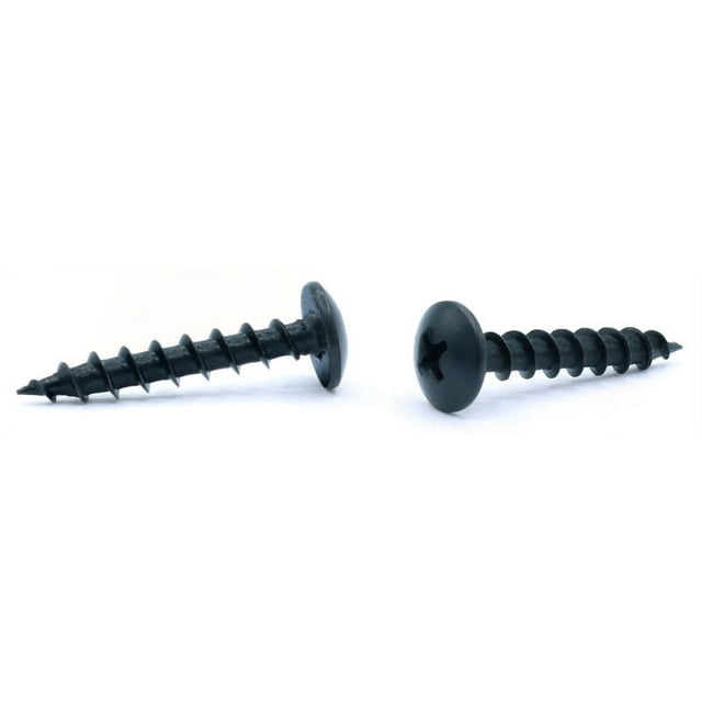 #8 x 1 1/2" Deep Thread Wood Screws / Phillips / Truss Head / Steel ...