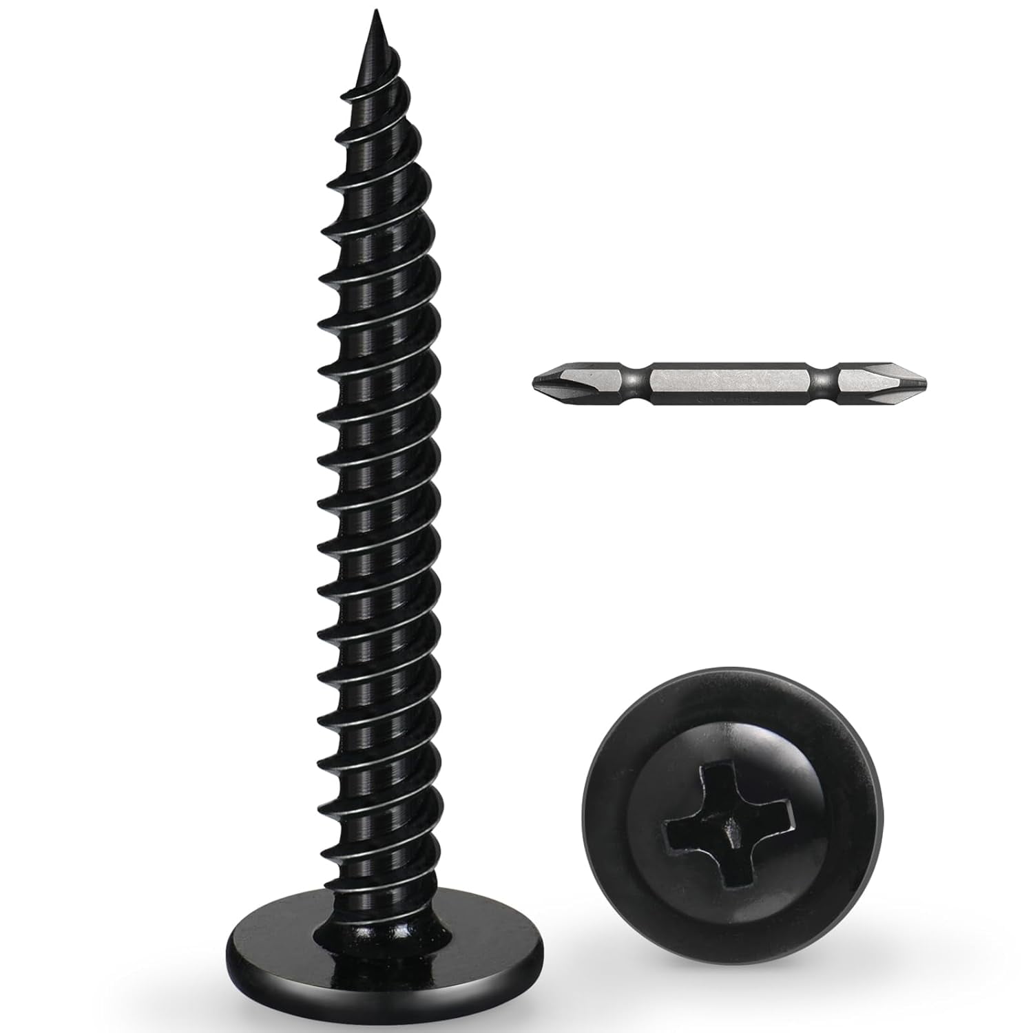 #8 x 1-1/2 Inch Wood Screws Phillips Modified Truss Head Stainelss Steel 410 Self Tapping Metal ...