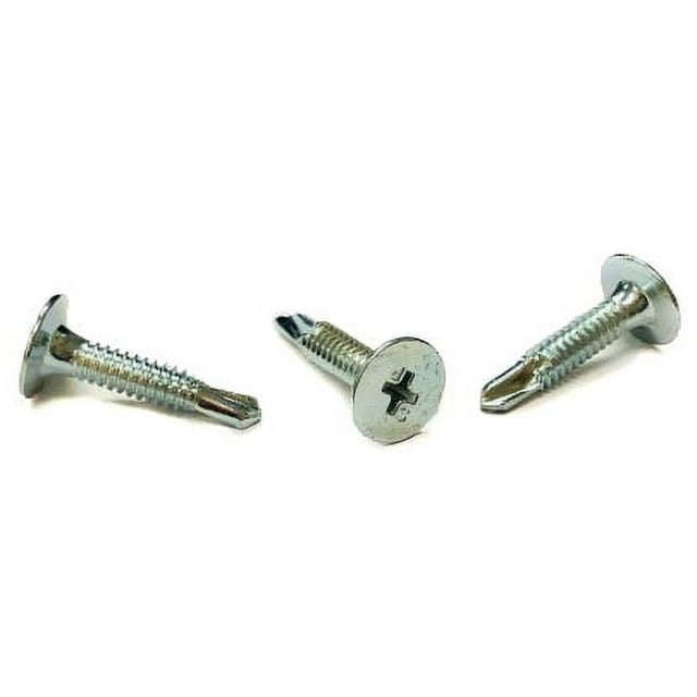 #8 x 1 1/2" Self-Drilling Screws / Phillips / Wafer Head / Steel / Zinc ...