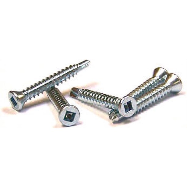 #8 x 1 1/2" Self-Drilling Screws / Square / Trim Head / Steel / Zinc ...