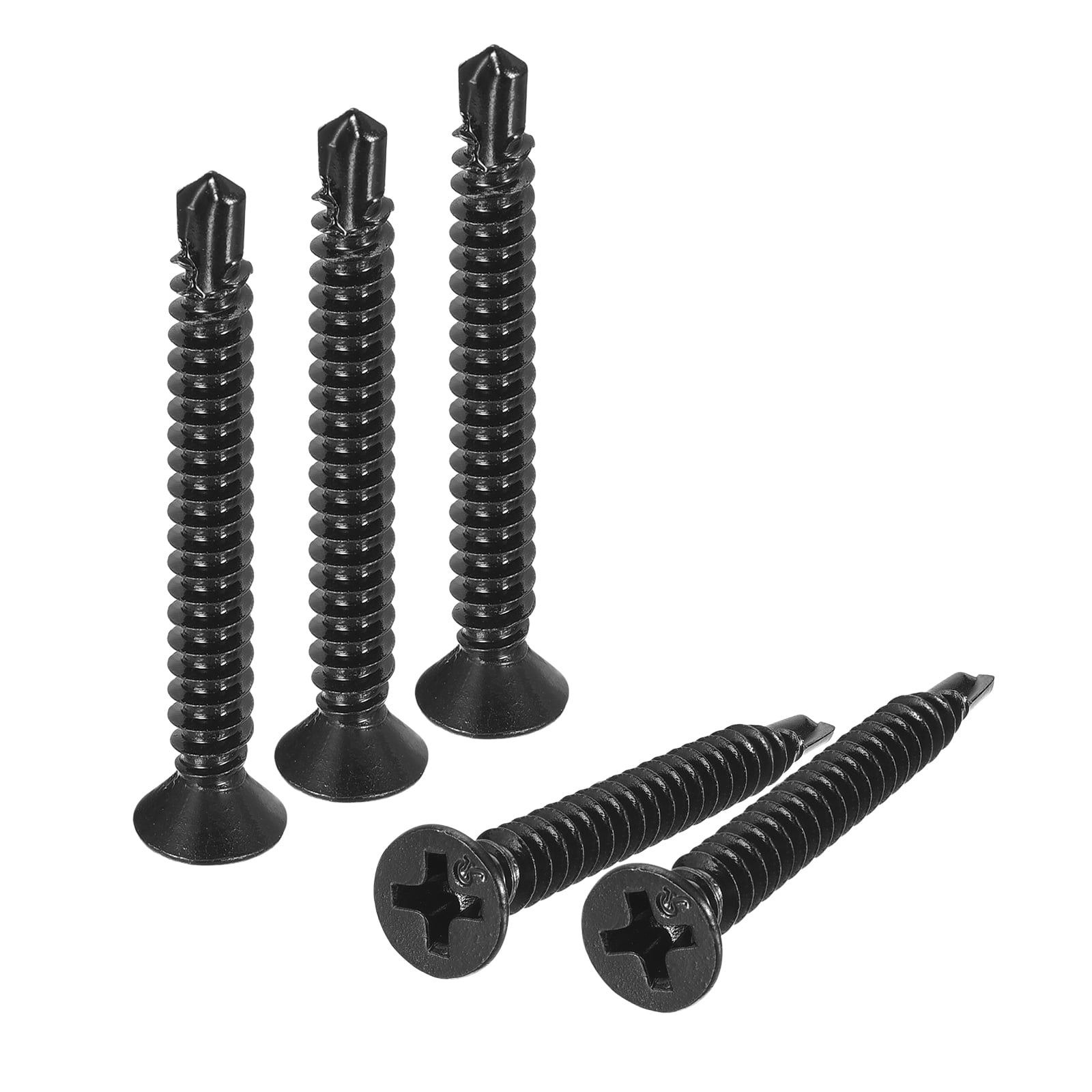 #8 x 1-1/2" Sheet Metal Screws, 50 Pack 410 Stainless Steel Flat Head ...