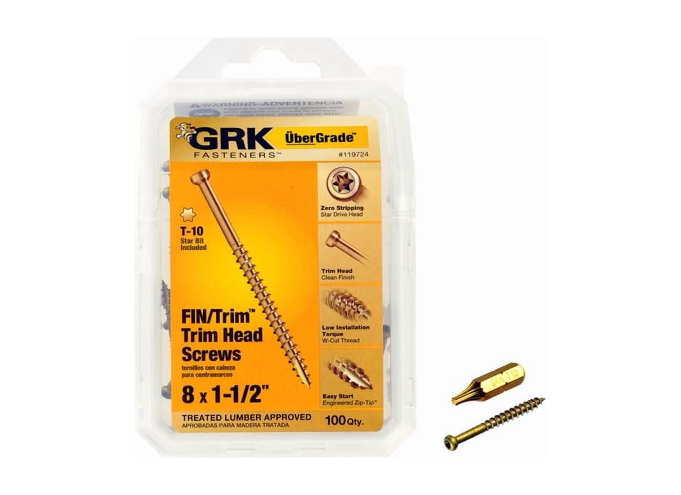 8 x 1-1/2 in. FIN/Trim Head Screw 100-Pack - Walmart.com
