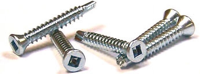 #8 x 1 1/4" Self-Drilling Screws / Square / Trim Head / Steel / Zinc ...
