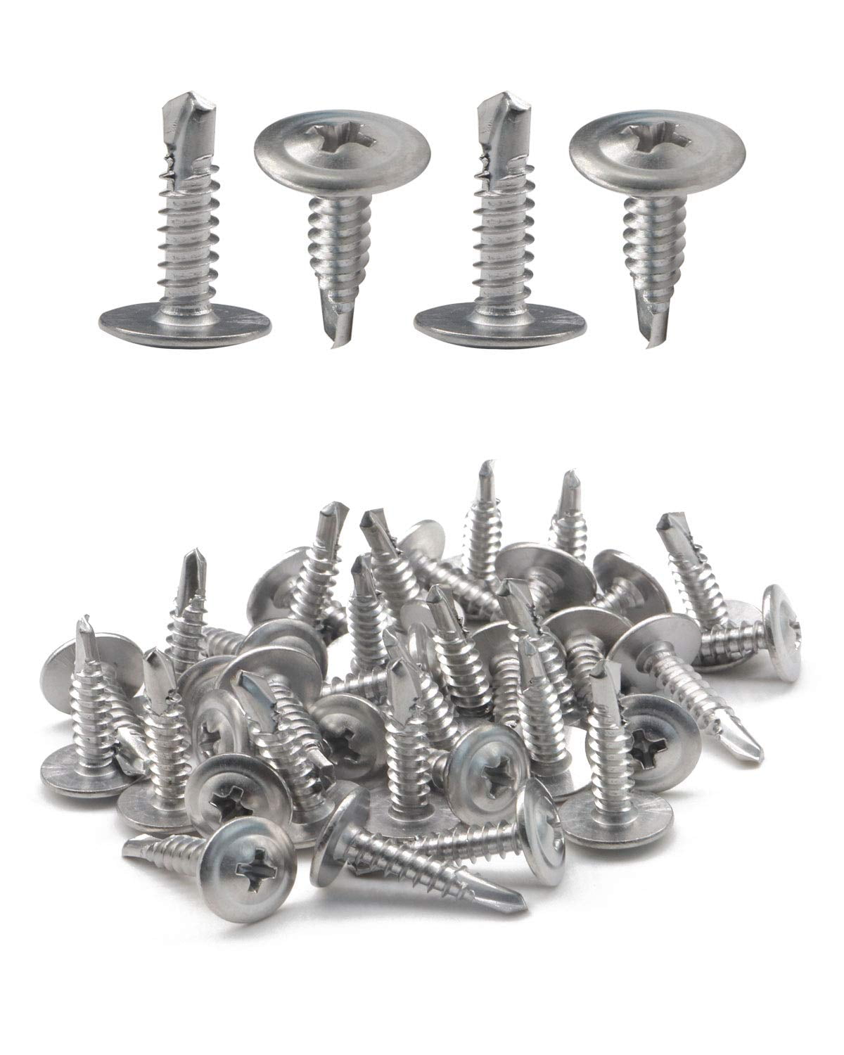 #8 x 1/2 Inch Self Tapping Screws for Metal Large Truss Head Sheet Metal Screws 50 Pcs 410 ...