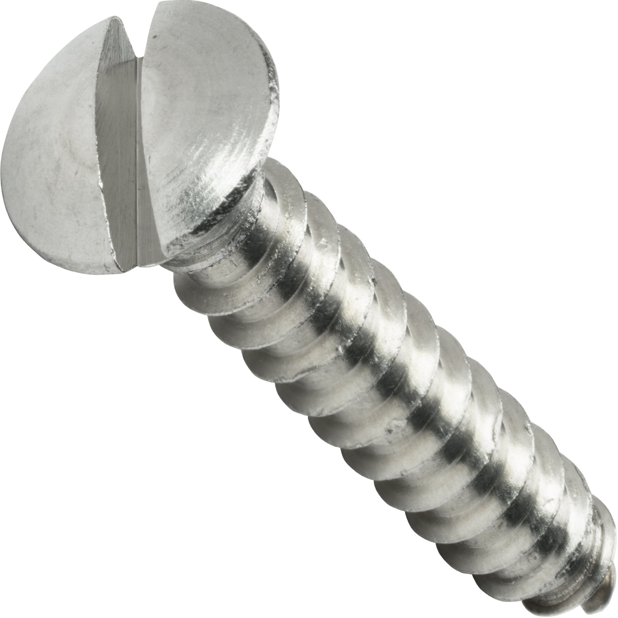 #8 x 1/2" Oval Head Sheet Metal Screws, Slotted Drive, Stainless Steel ...