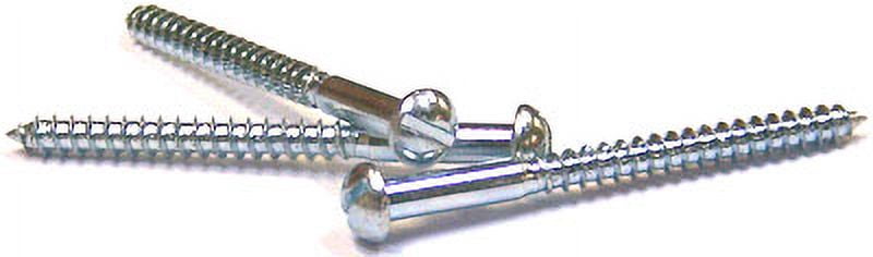 #8 x 1/2" Wood Screws / Slotted / Round Head / Steel / Zinc - 7000 ...