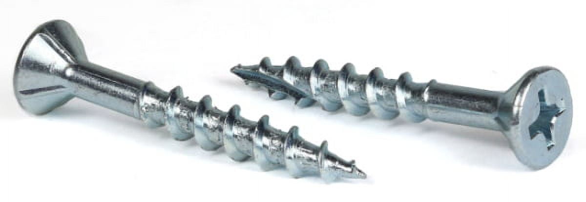 #8 x 1 3/4" Deep Thread Wood Screws / Phillips / Flat Head / Steel ...