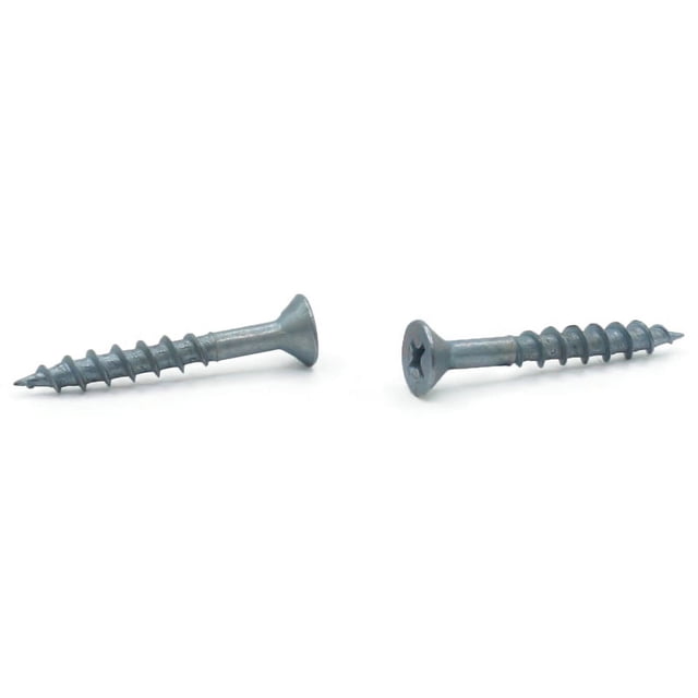 #8 x 1 5/8" Deep Thread Wood Screws / Phillips / Flat Head / Steel ...