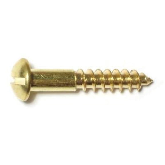 #12 x 2" Brass Slotted Round Head Wood Screws WSRB-225 (12 pcs ...