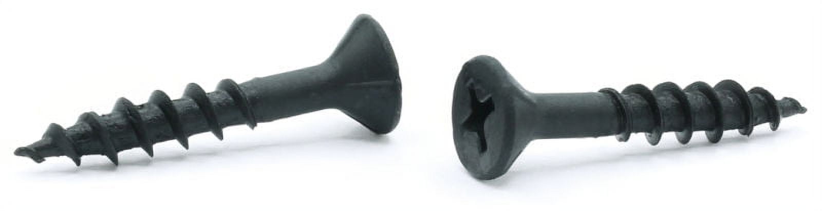 #8 x 1" Deep Thread Wood Screws / Phillips / Flat Head / Steel / Black ...