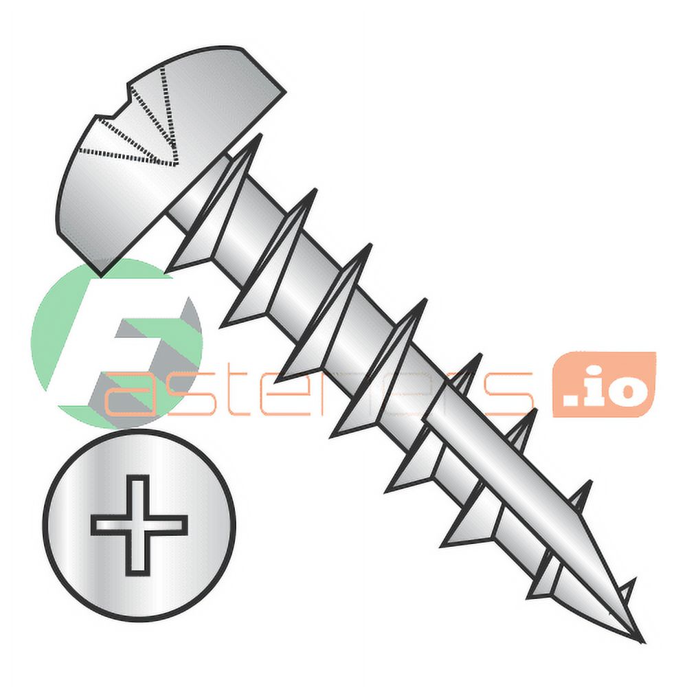 #8 x 1" Deep Thread Wood Screws / Phillips / Pan Head / Type 17 Point ...