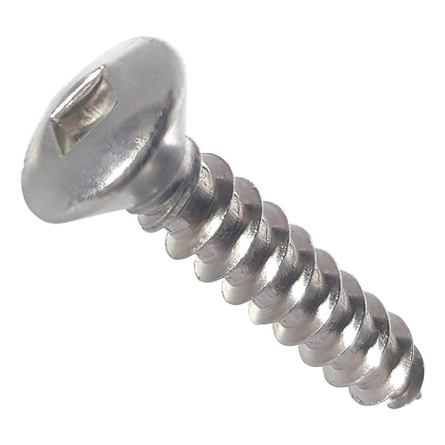 #8 x 1" Oval Head Sheet Metal Screws, Square Drive, Stainless Steel 18 ...