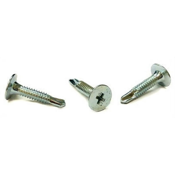 #8 x 1" Self-Drilling Screws / Phillips / Wafer Head / Steel / Zinc ...