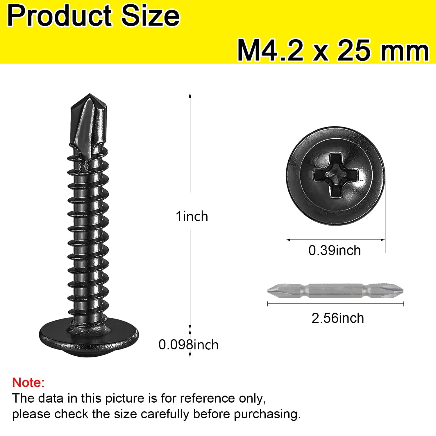 #8 x 1'' Sheet Metal Screws 410 Stainless Steel Screws Strength Self Tapping Screws Corrosion ...